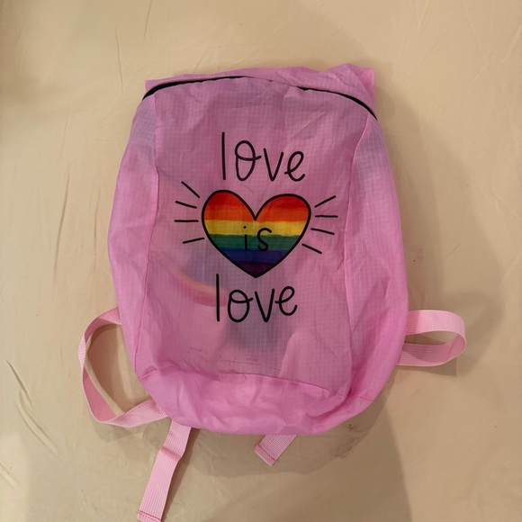 Bags | Lov Is Love Pride Pink Rainbow Backpack | Poshmark